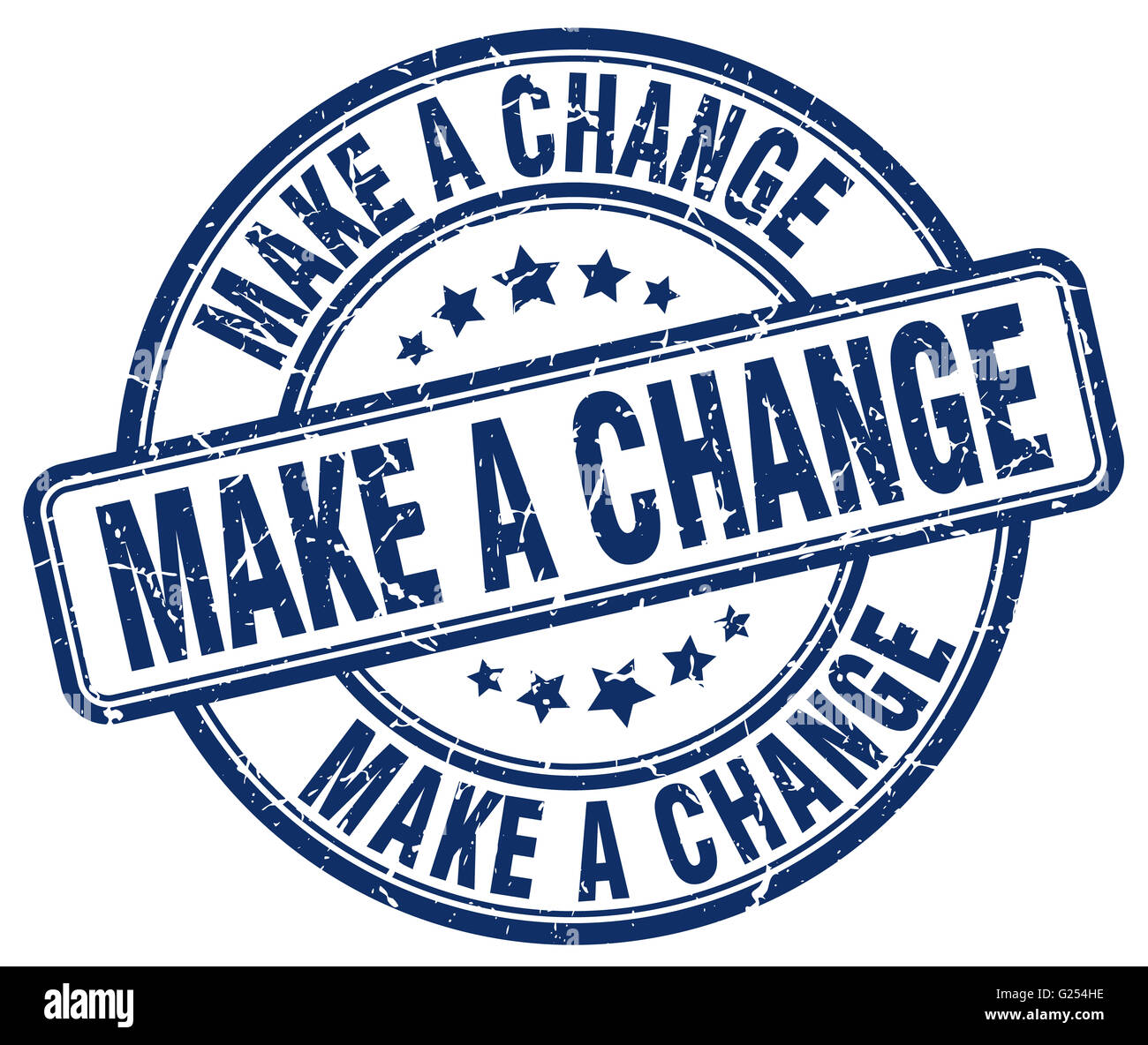 make a change blue grunge round vintage rubber stamp Stock Photo - Alamy