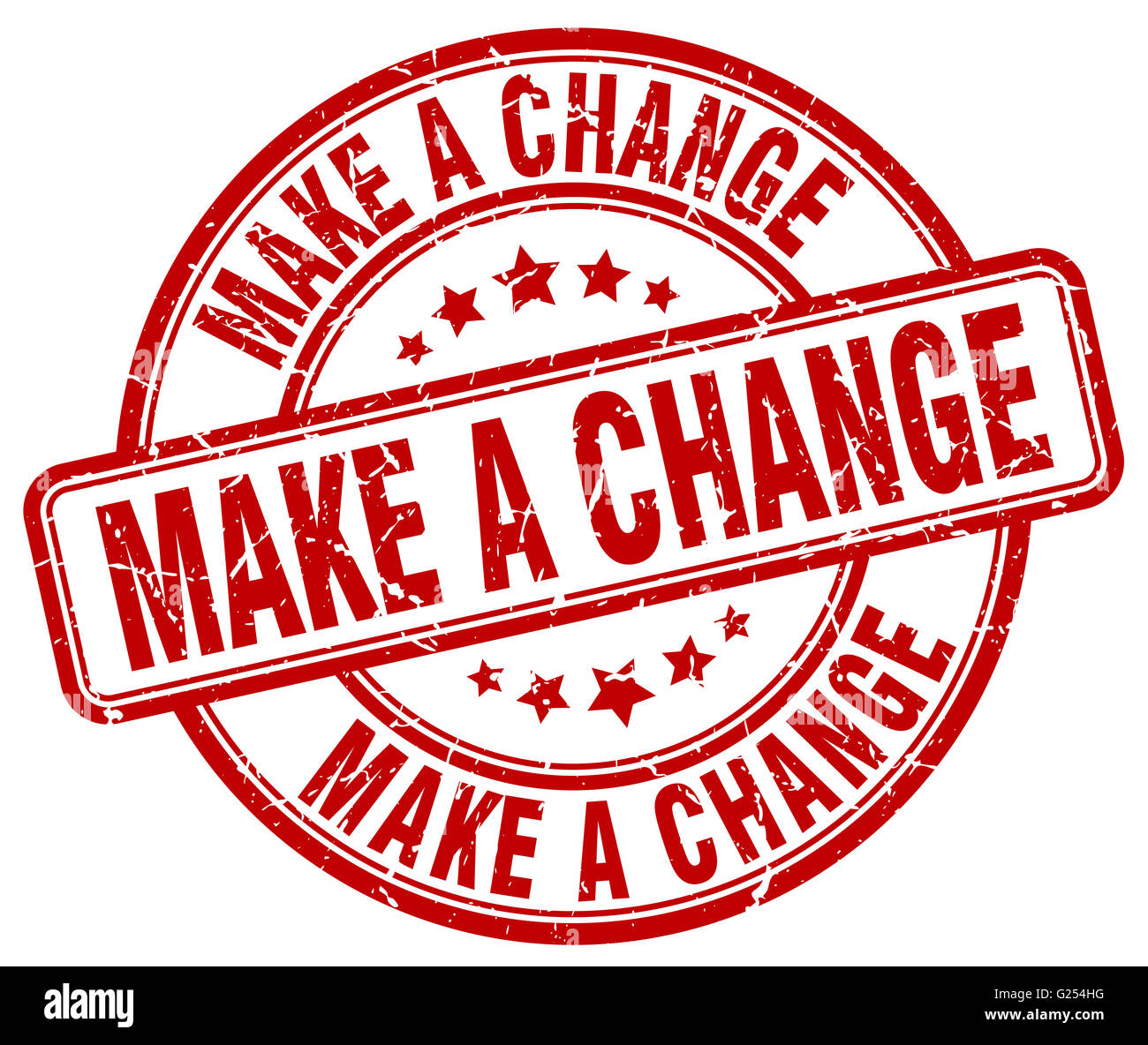 make a change red grunge round vintage rubber stamp Stock Photo - Alamy