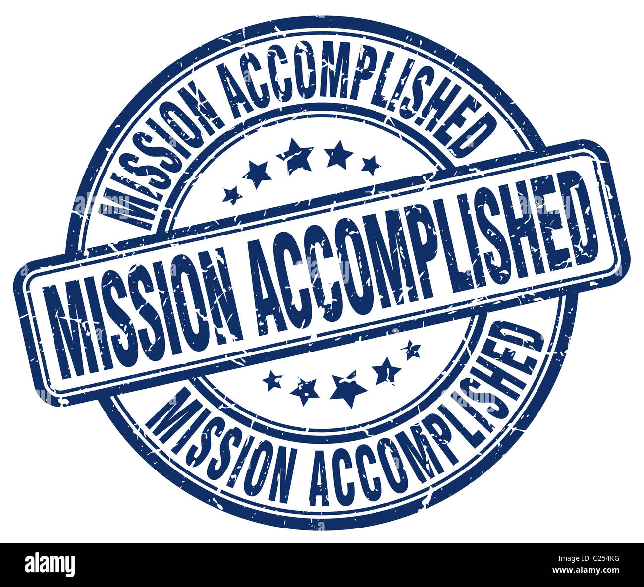 mission accomplished blue grunge round vintage rubber stamp Stock Photo ...