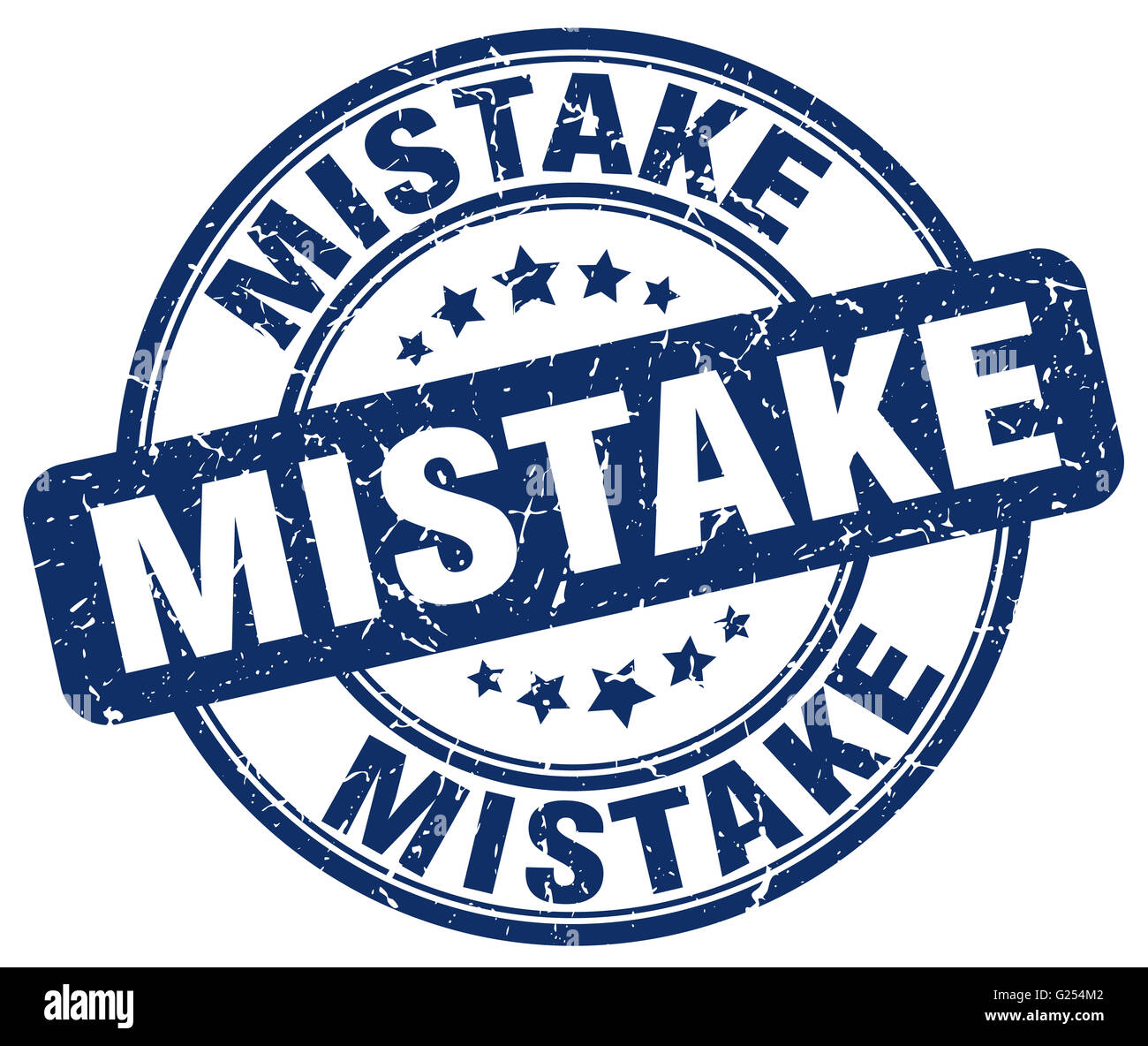 mistake blue grunge round vintage rubber stamp Stock Photo - Alamy