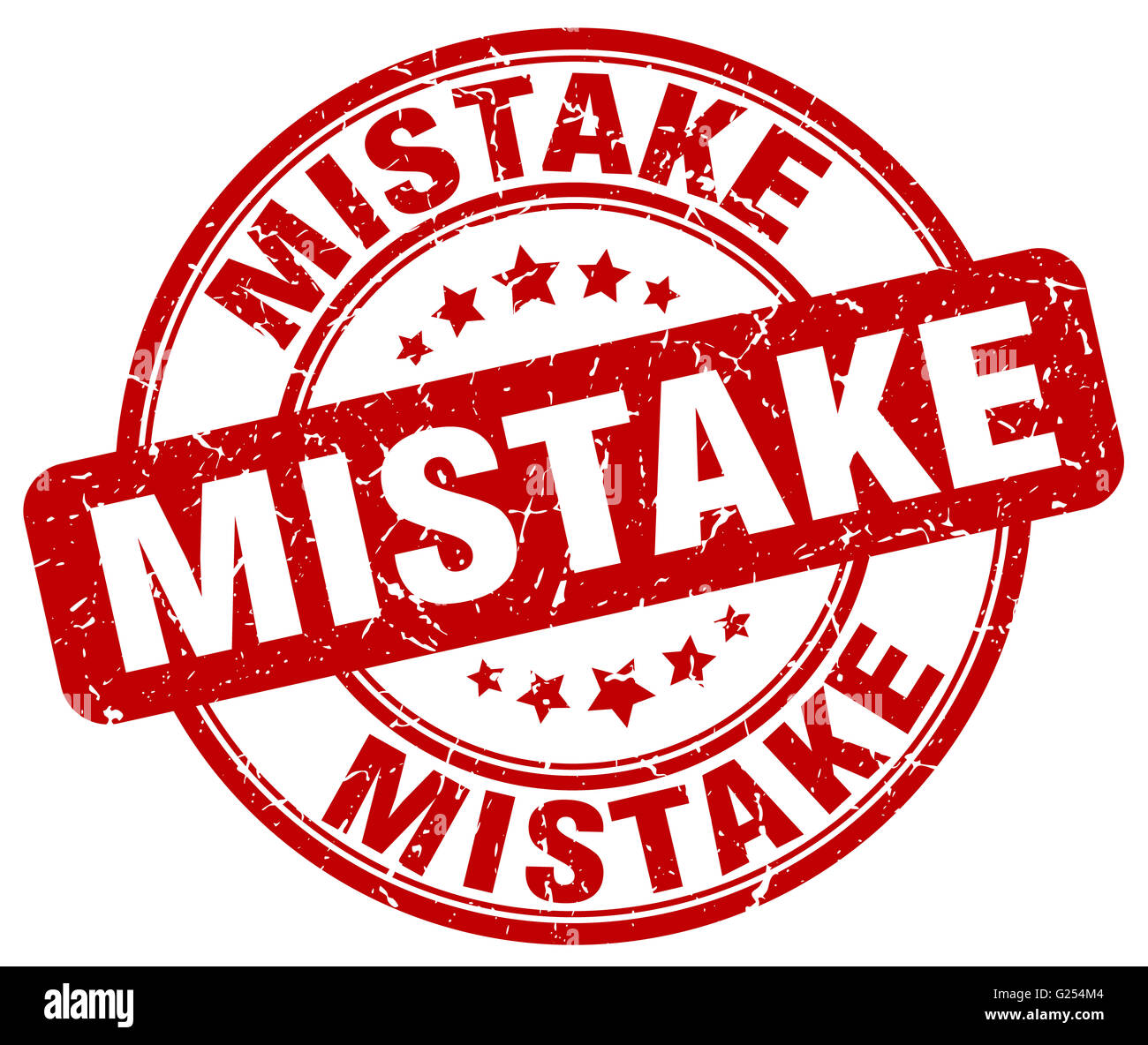 mistake red grunge round vintage rubber stamp Stock Photo - Alamy