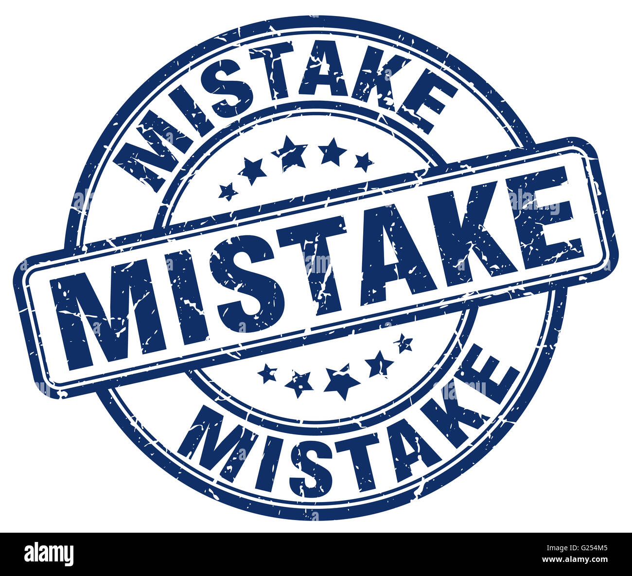 mistake blue grunge round vintage rubber stamp Stock Photo - Alamy