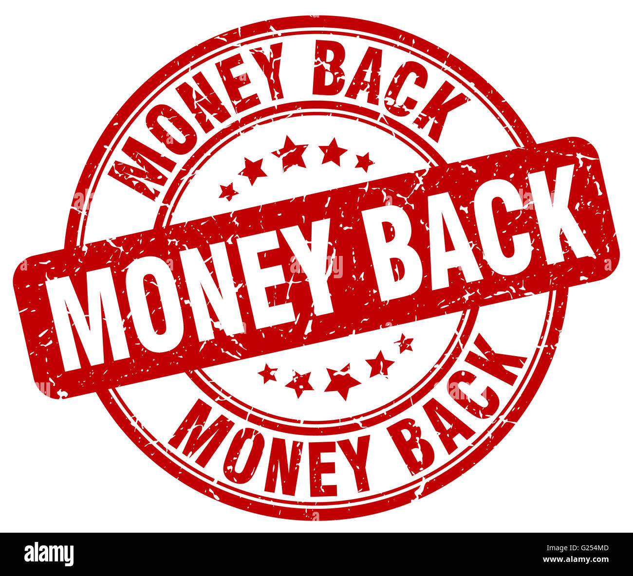 money back red grunge round vintage rubber stamp Stock Photo - Alamy