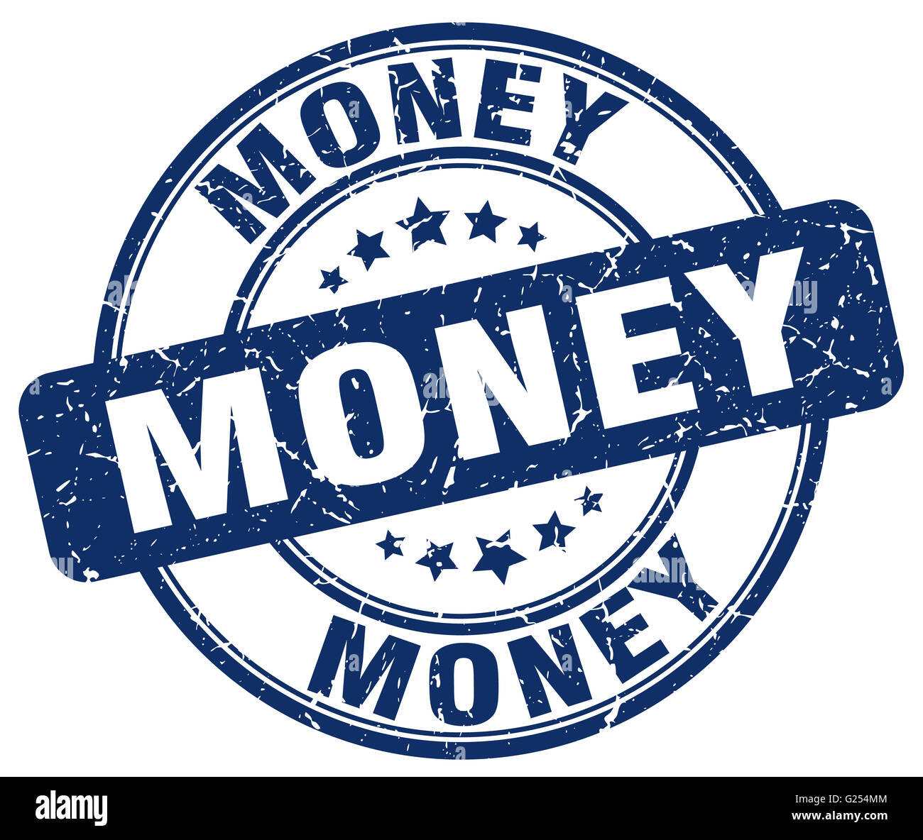 money blue grunge round vintage rubber stamp Stock Photo - Alamy