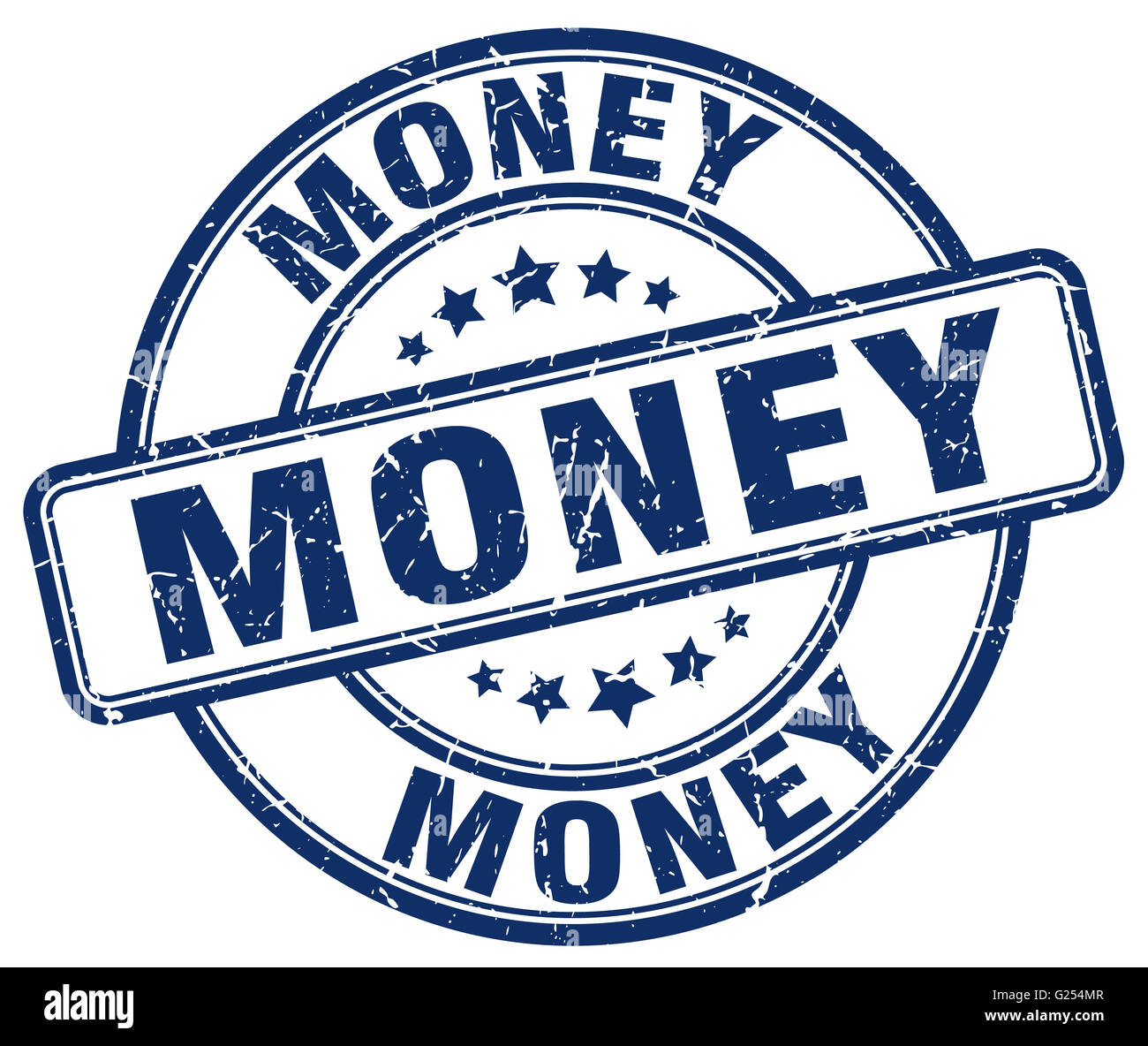 money blue grunge round vintage rubber stamp Stock Photo - Alamy