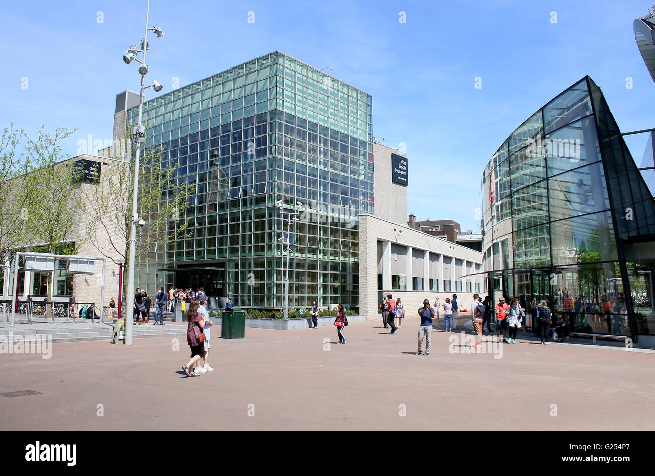 Tourists near the New Entrance to the Van Gogh Museum at Museumplein ...