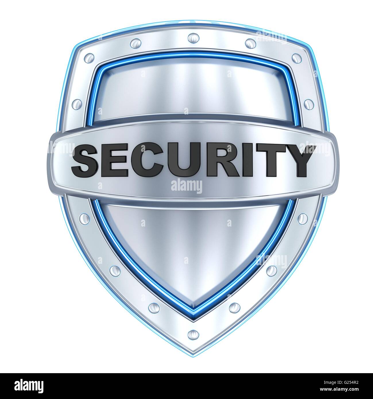 Shield and sign security (done in 3d, isolated Stock Photo - Alamy