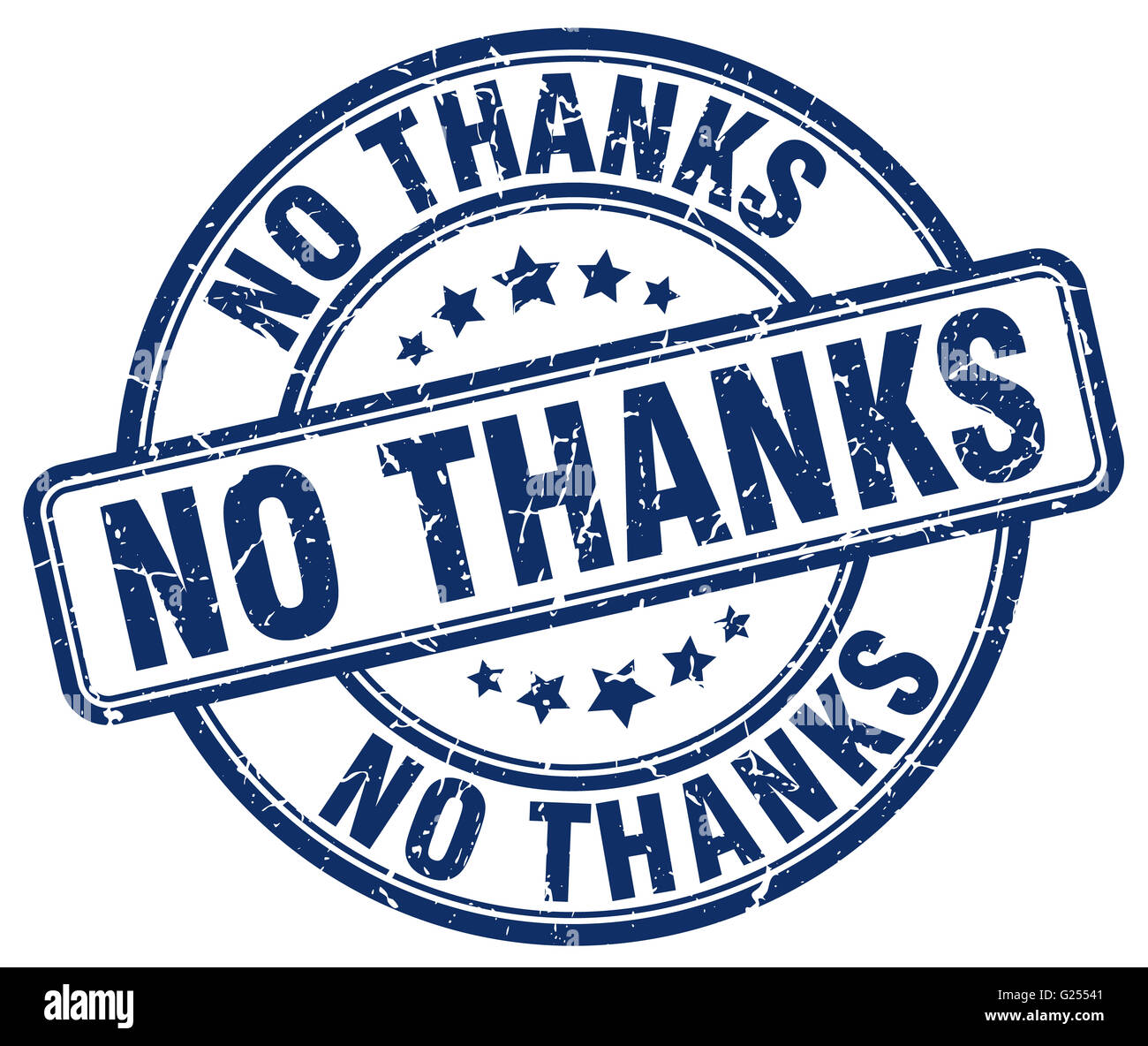 no thanks blue grunge round vintage rubber stamp Stock Photo - Alamy