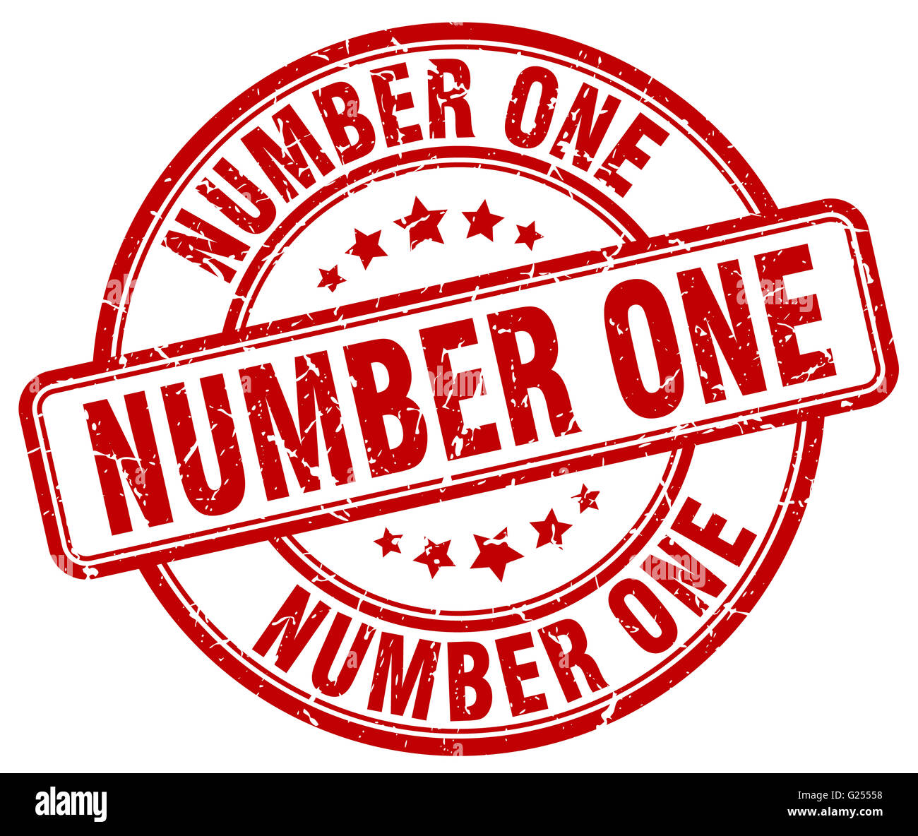 number one red grunge round vintage rubber stamp Stock Photo - Alamy