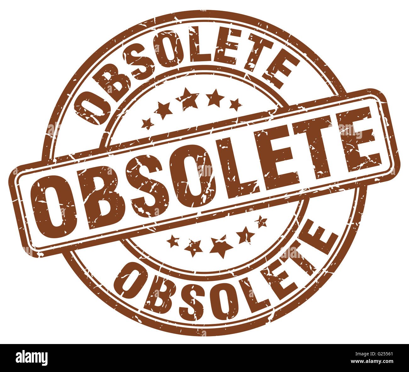 obsolete brown grunge round vintage rubber stamp Stock Photo - Alamy