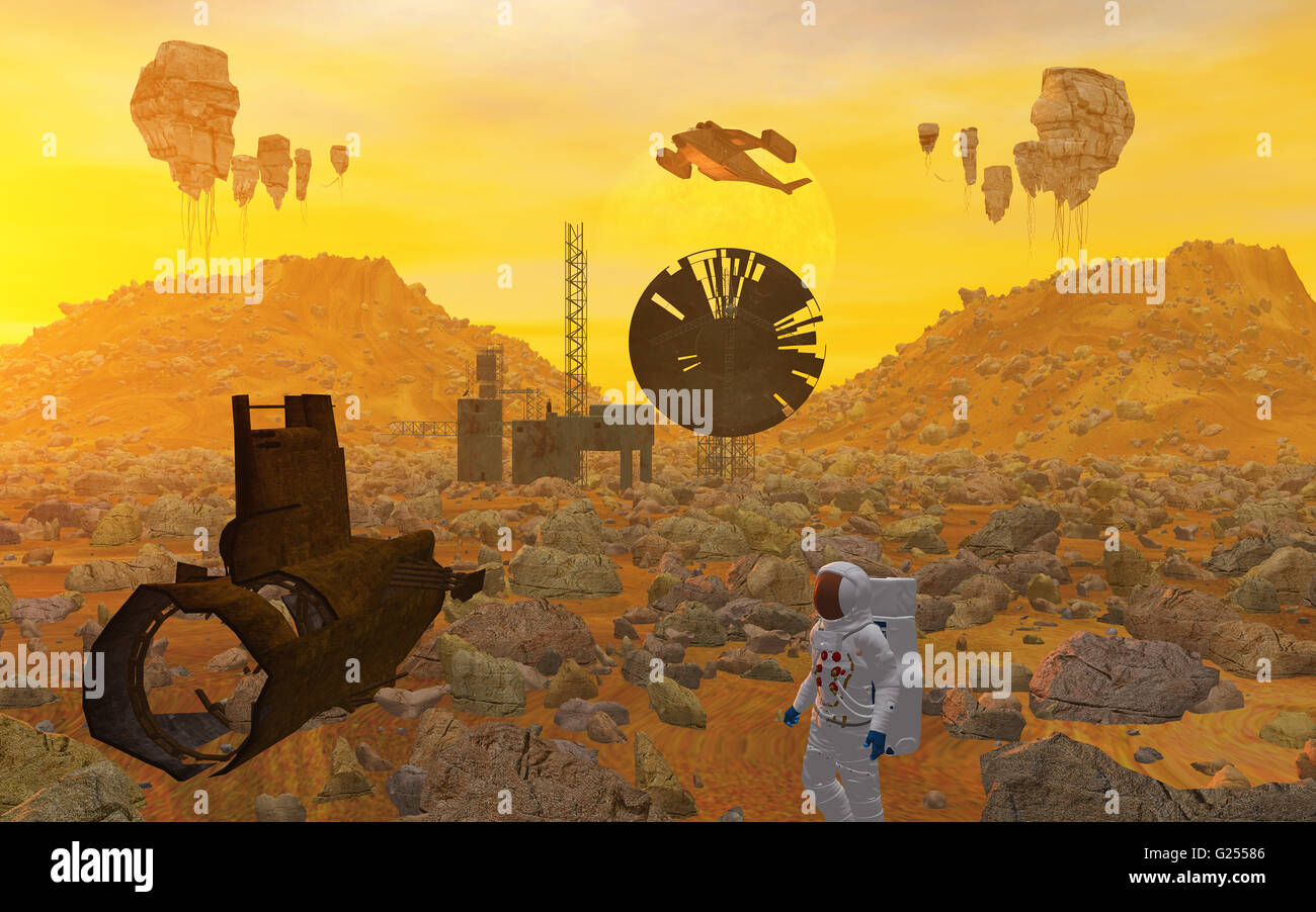 An Abandoned Outpost On An Alien World Stock Photo - Alamy