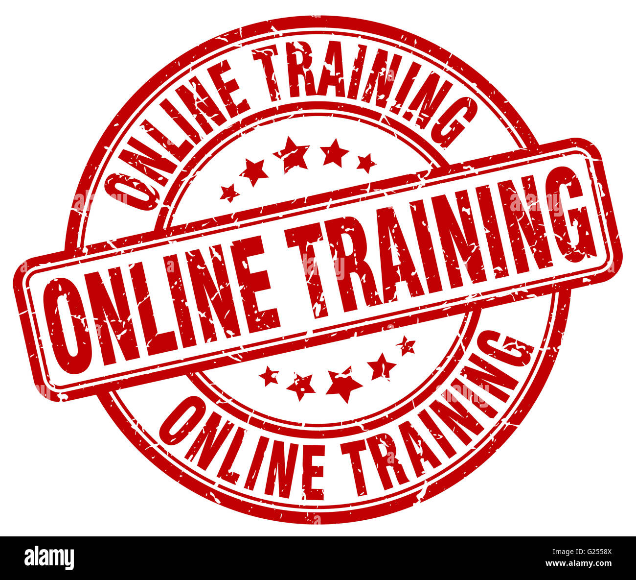 online training red grunge round vintage rubber stamp Stock Photo - Alamy