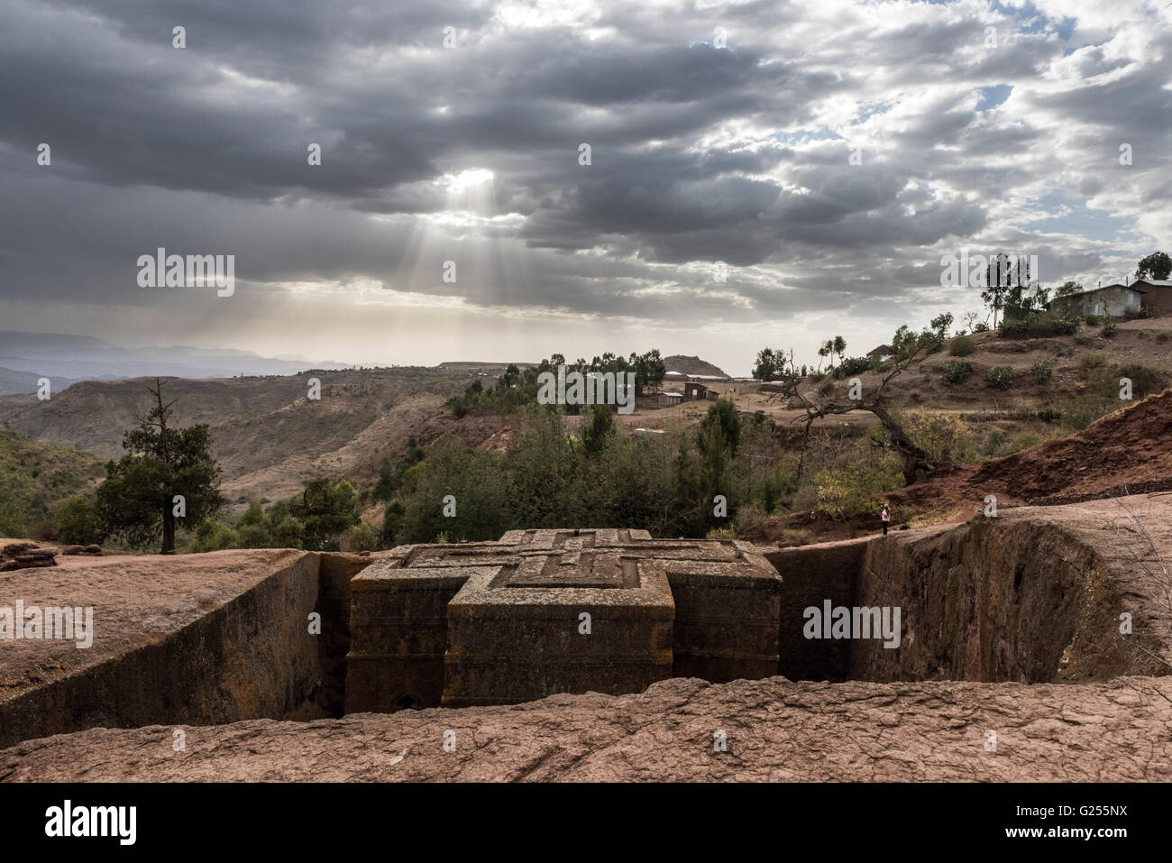 View of Saint George rock-cut church Lalibela, Ethiopia Stock Photo - Alamy