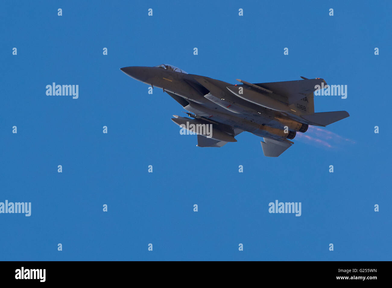Massachusetts Air National Guard F-15C Eagle Jet Fighter, Afterburners ...