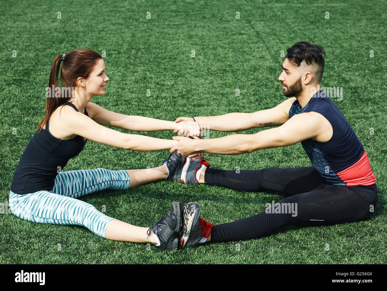Young hispanic man stretch hi-res stock photography and images - Alamy