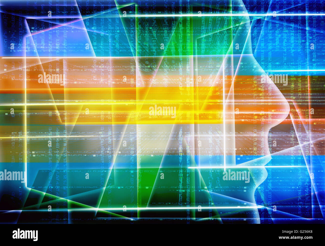 digital man colored background digital illustration Stock Photo - Alamy