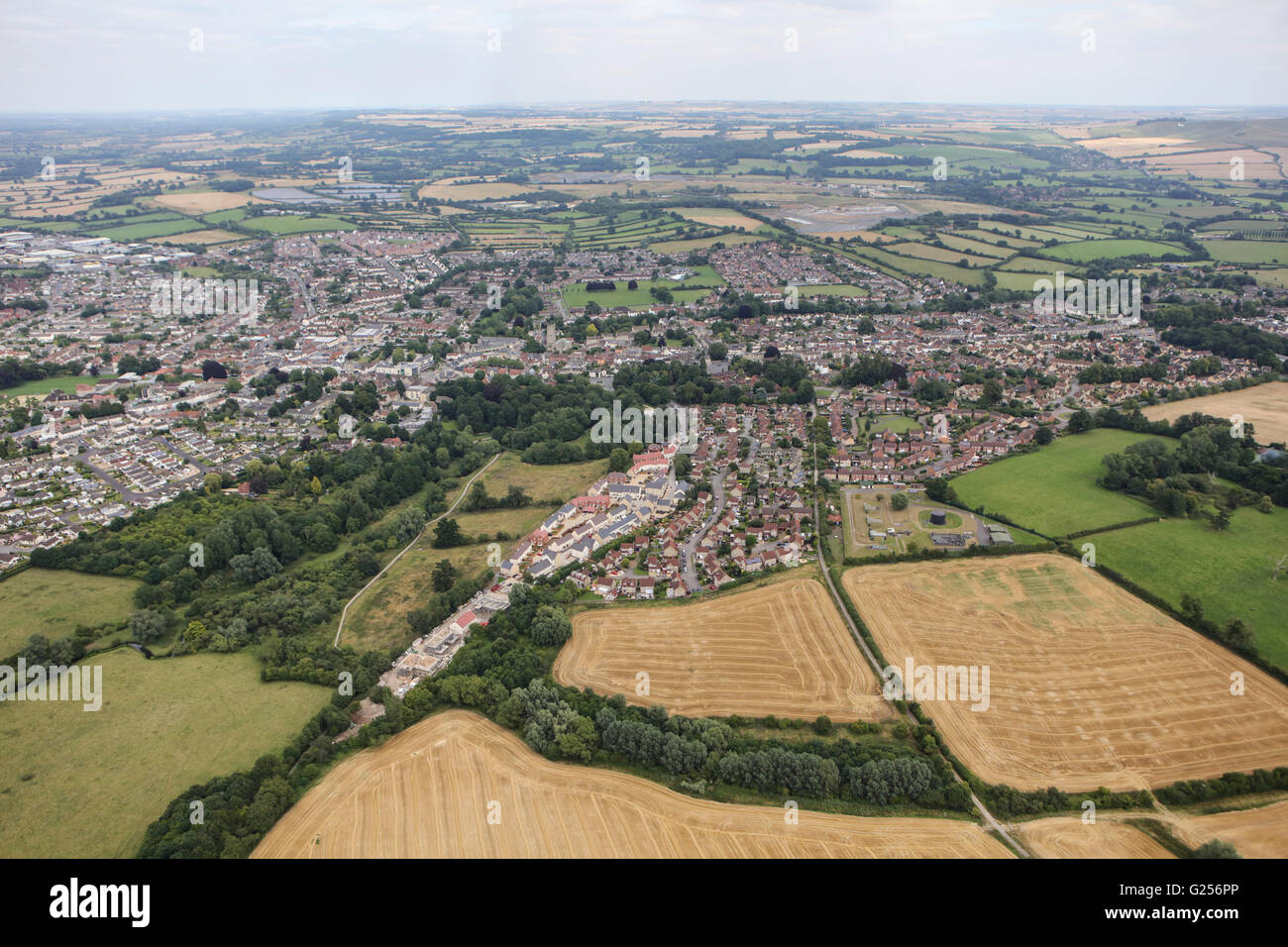 An aerial view of the Wiltshire town of Calne Stock Photo - Alamy