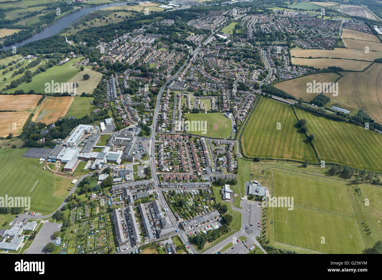 An aerial view of the town of Ryton, Tyne and Wear Stock Photo - Alamy