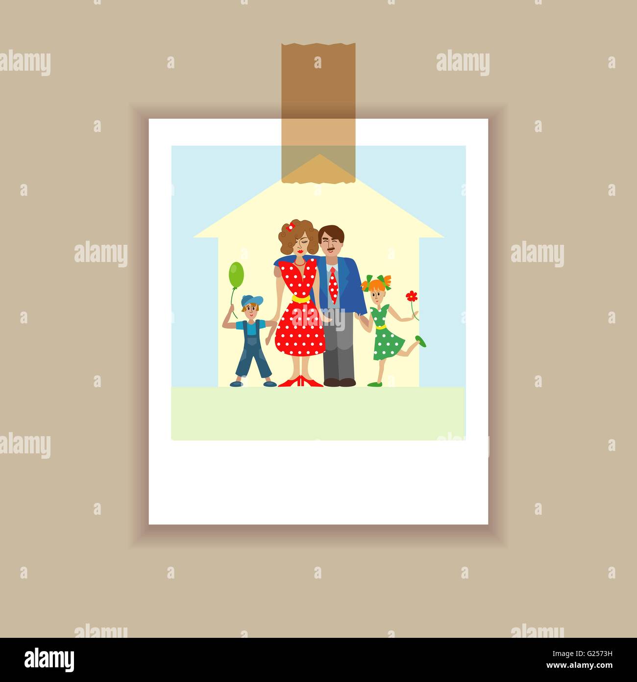 Family posing photo Stock Vector Images - Alamy