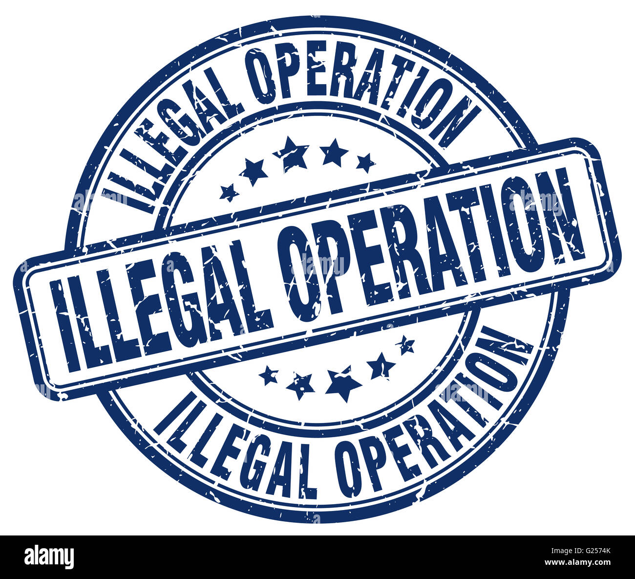 illegal operation blue grunge round vintage rubber stamp Stock Photo ...