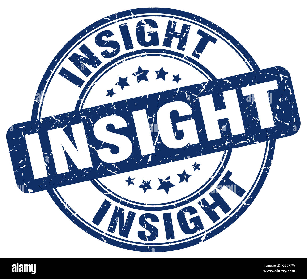 insight blue grunge round vintage rubber stamp Stock Photo - Alamy