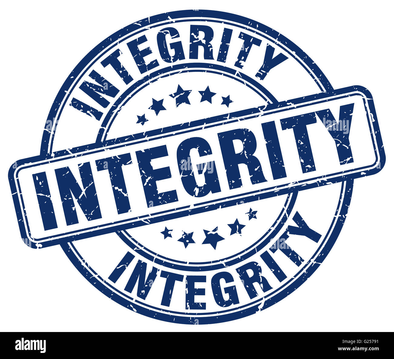 integrity blue grunge round vintage rubber stamp Stock Photo - Alamy