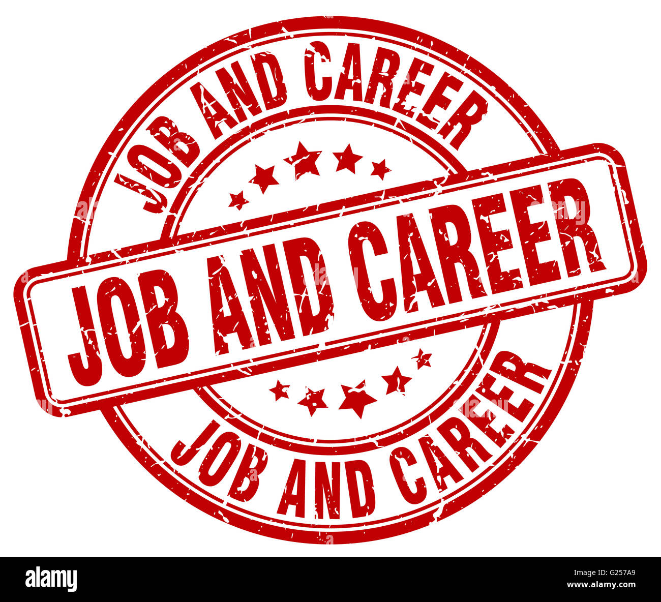 job and career red grunge round vintage rubber stamp Stock Photo - Alamy