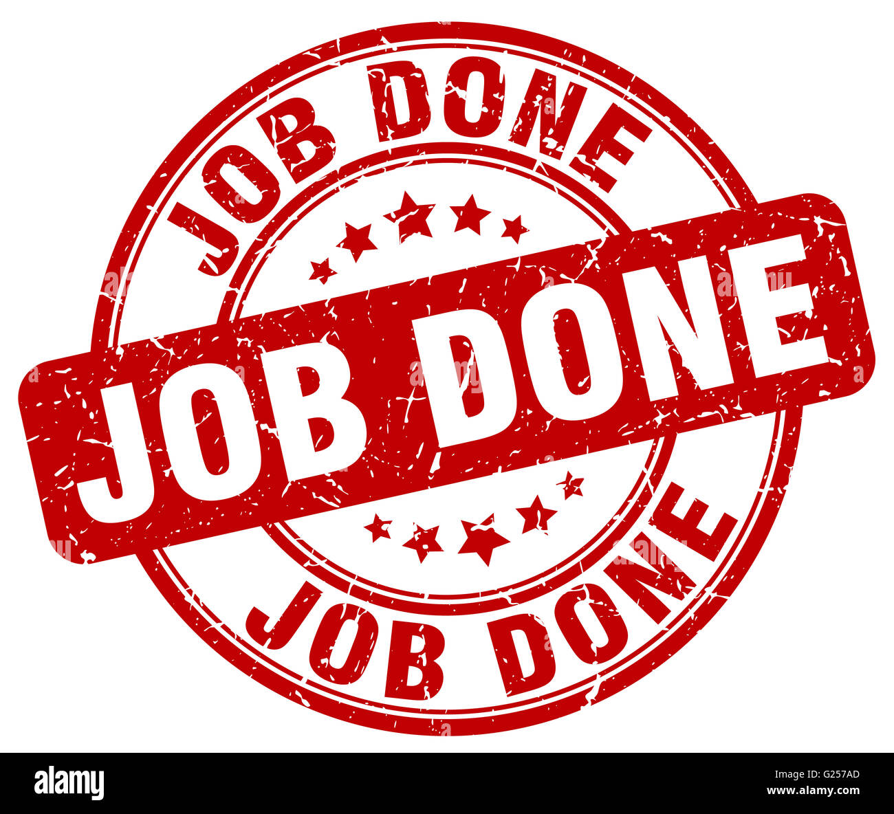 job done red grunge round vintage rubber stamp Stock Photo - Alamy