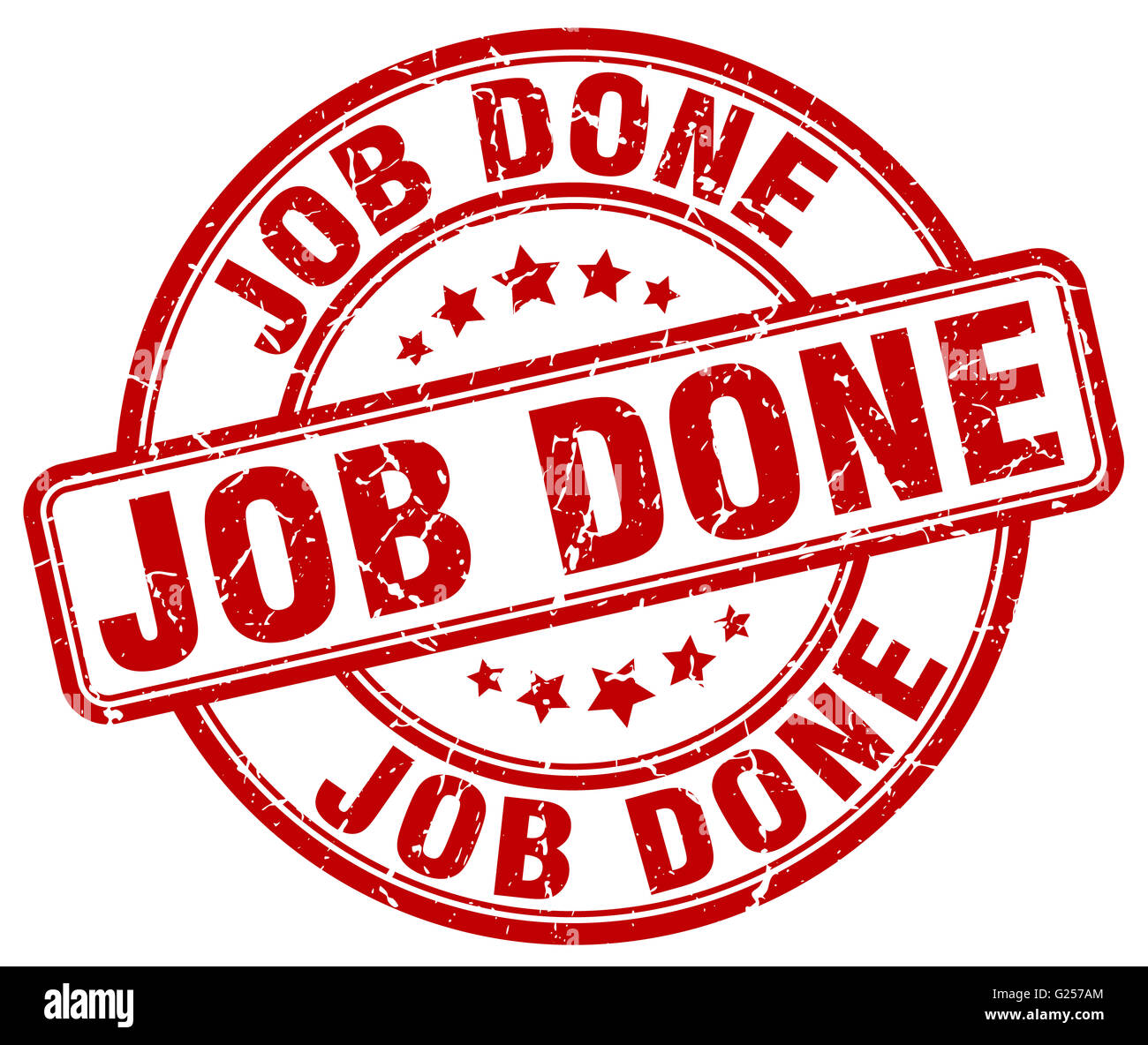 job done red grunge round vintage rubber stamp Stock Photo - Alamy
