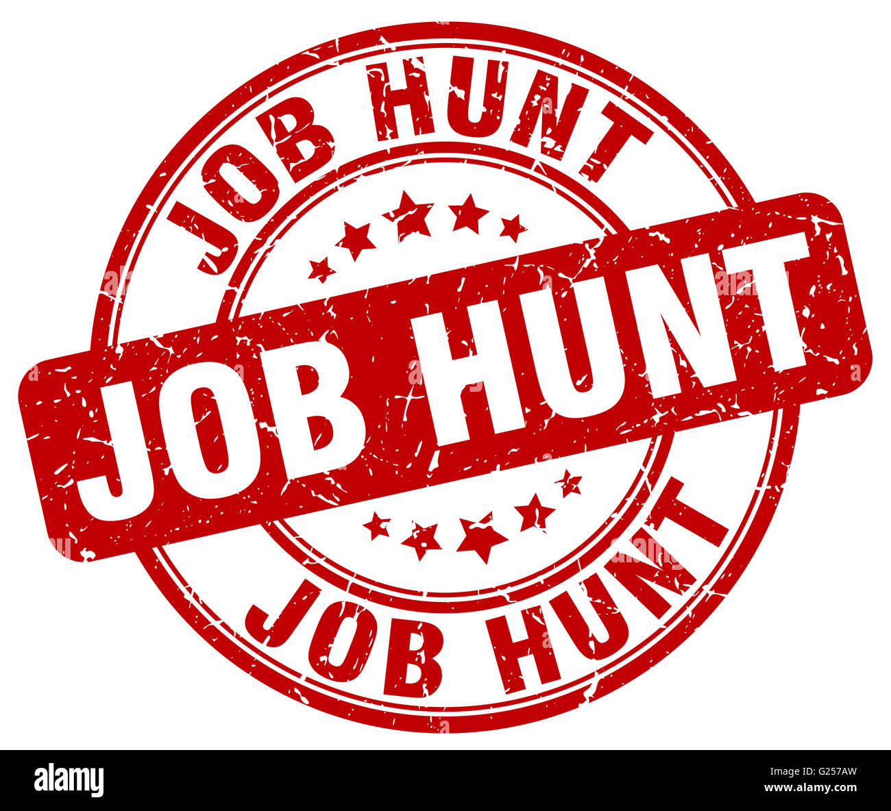 job hunt red grunge round vintage rubber stamp Stock Photo - Alamy