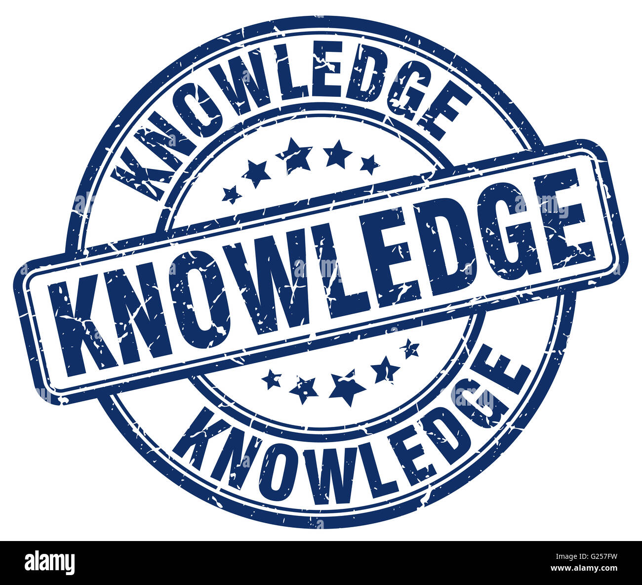 knowledge blue grunge round vintage rubber stamp Stock Photo - Alamy