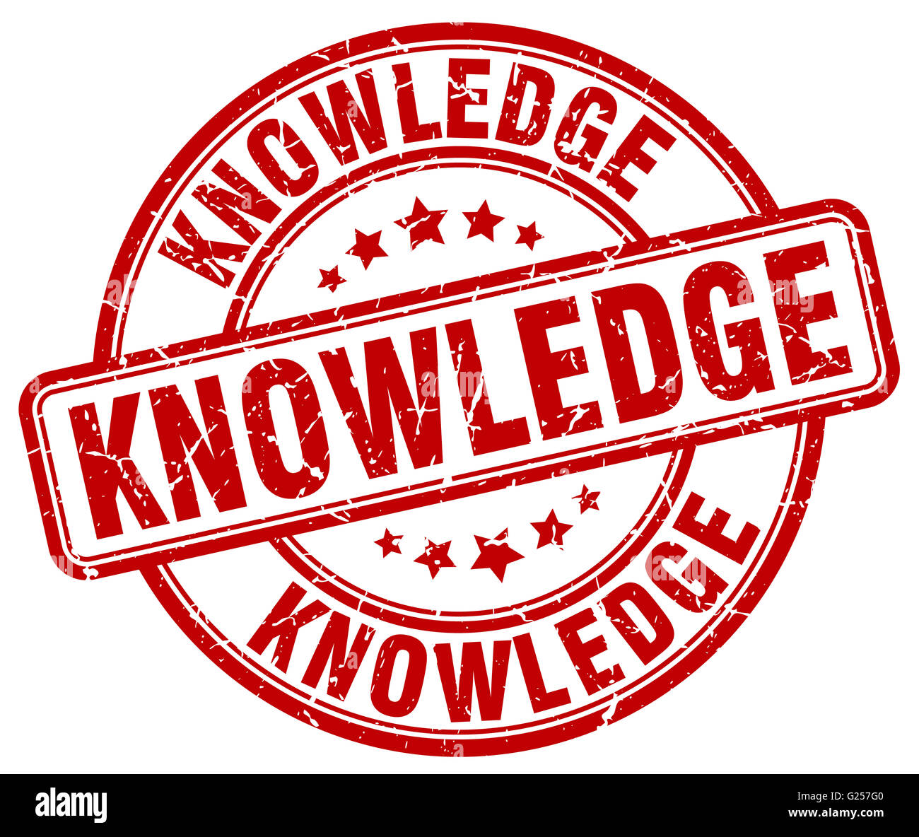 knowledge red grunge round vintage rubber stamp Stock Photo - Alamy
