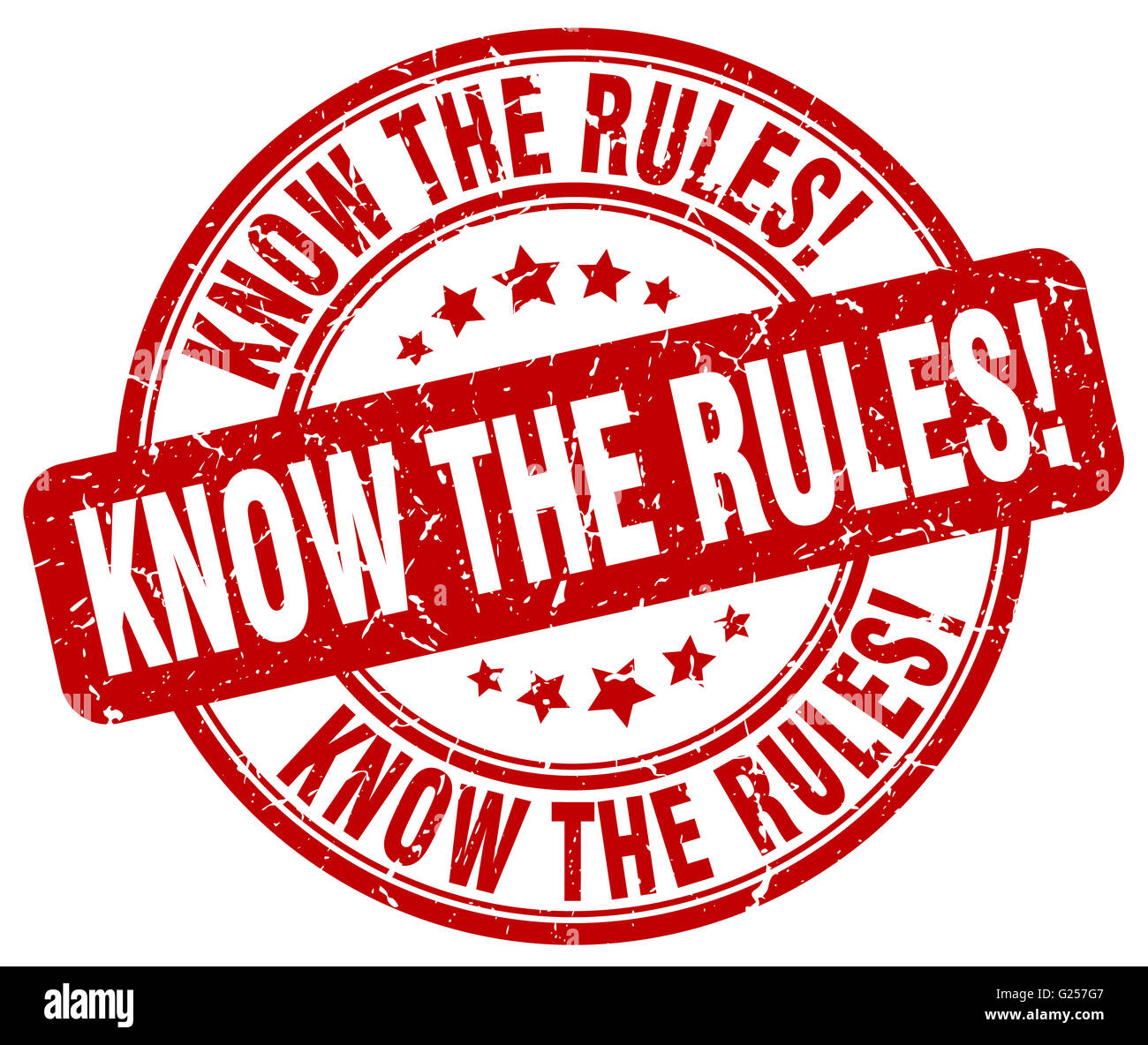 know the rules red grunge round vintage rubber stamp Stock Photo - Alamy
