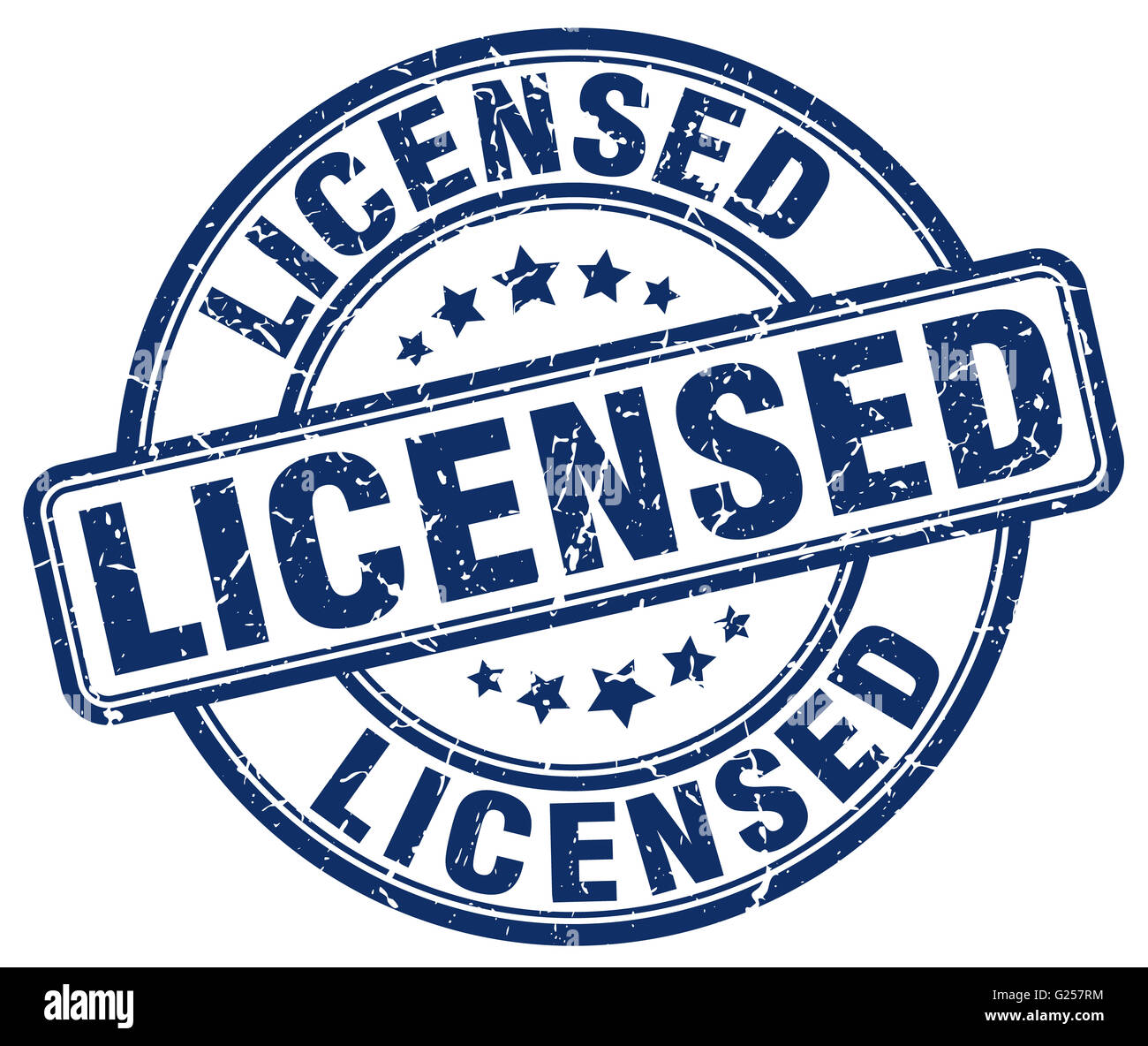 licensed blue grunge round vintage rubber stamp Stock Photo - Alamy