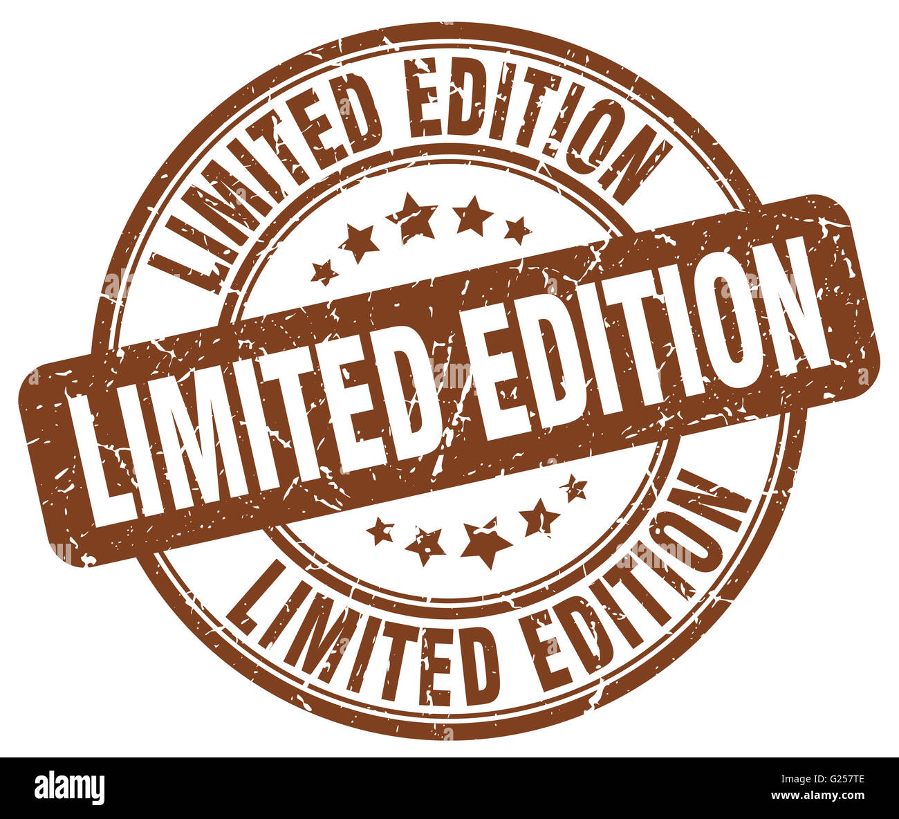 limited edition brown grunge round vintage rubber stamp Stock Photo - Alamy