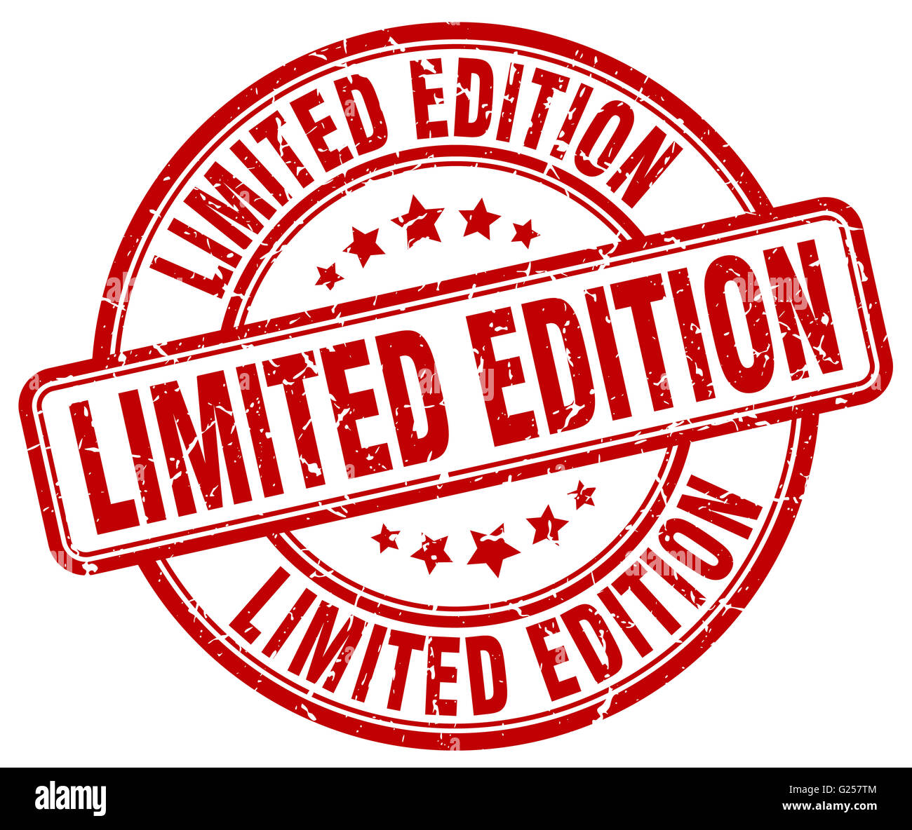limited edition red grunge round vintage rubber stamp Stock Photo - Alamy