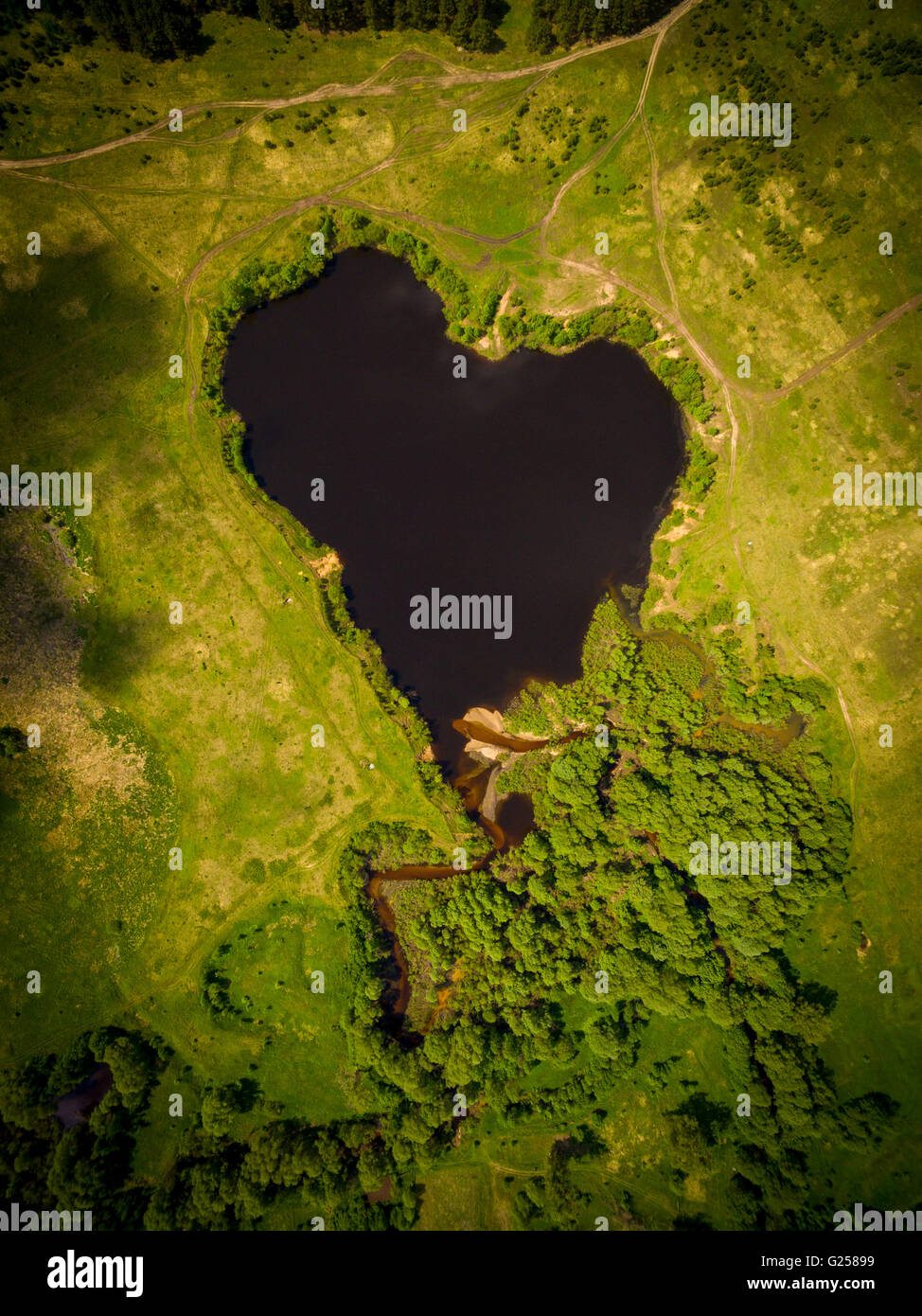 Beautiful heart-shaped lake Stock Photo - Alamy