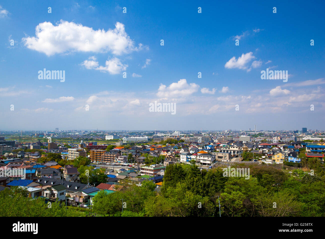 A view over the town Stock Photo - Alamy