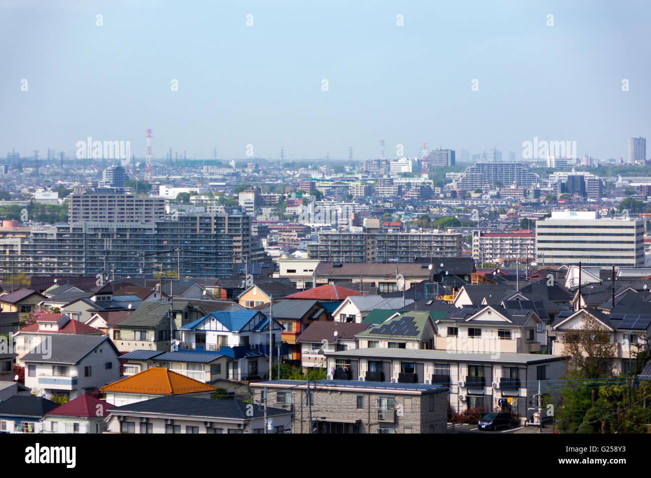 A view over the town Stock Photo - Alamy