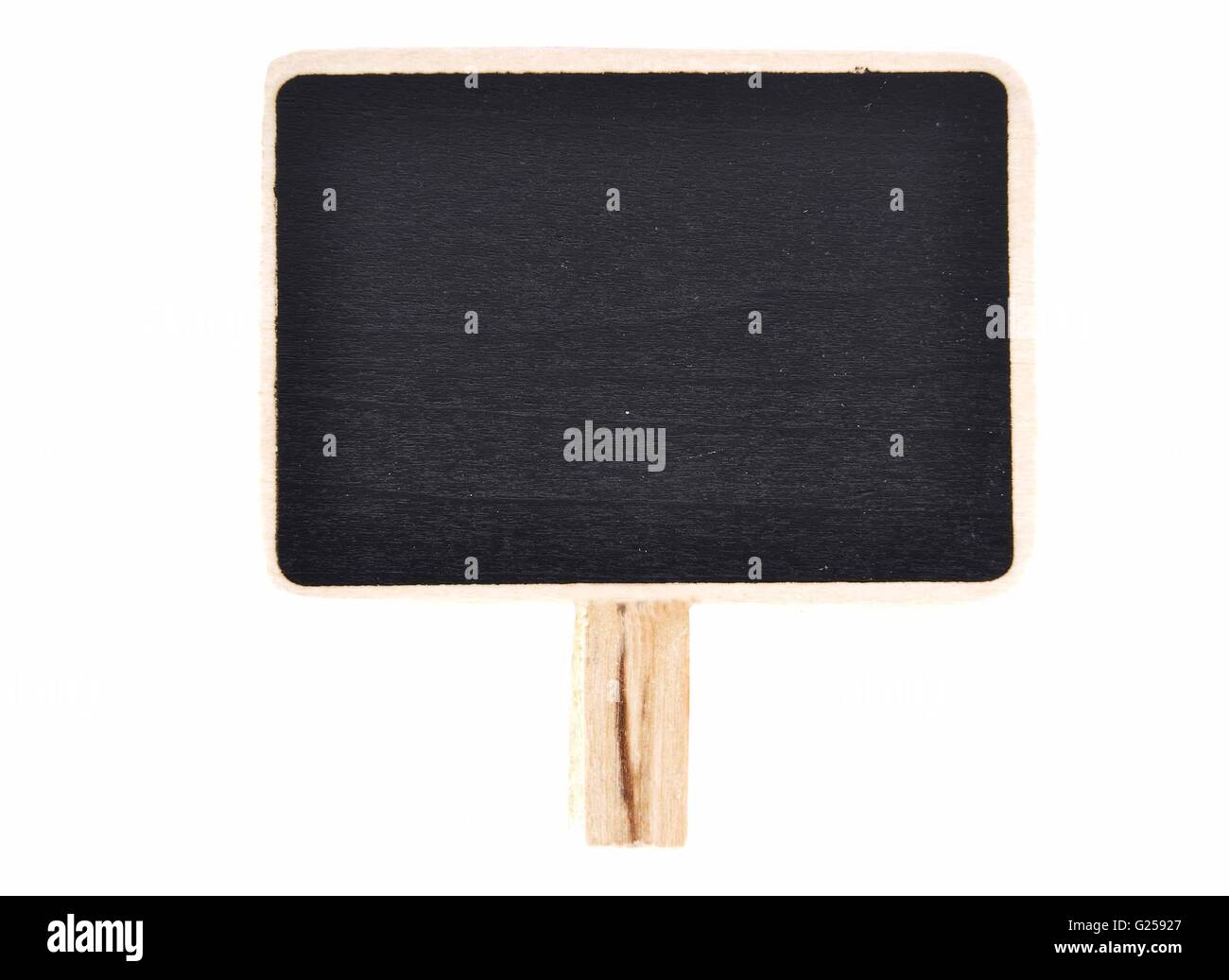 Plate of slate for writing with wooden base on white Stock Photo - Alamy