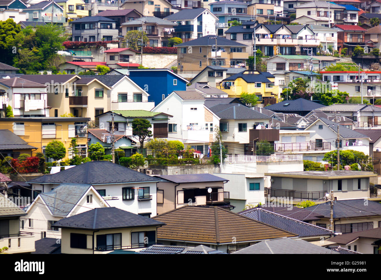 A view over the town Stock Photo - Alamy