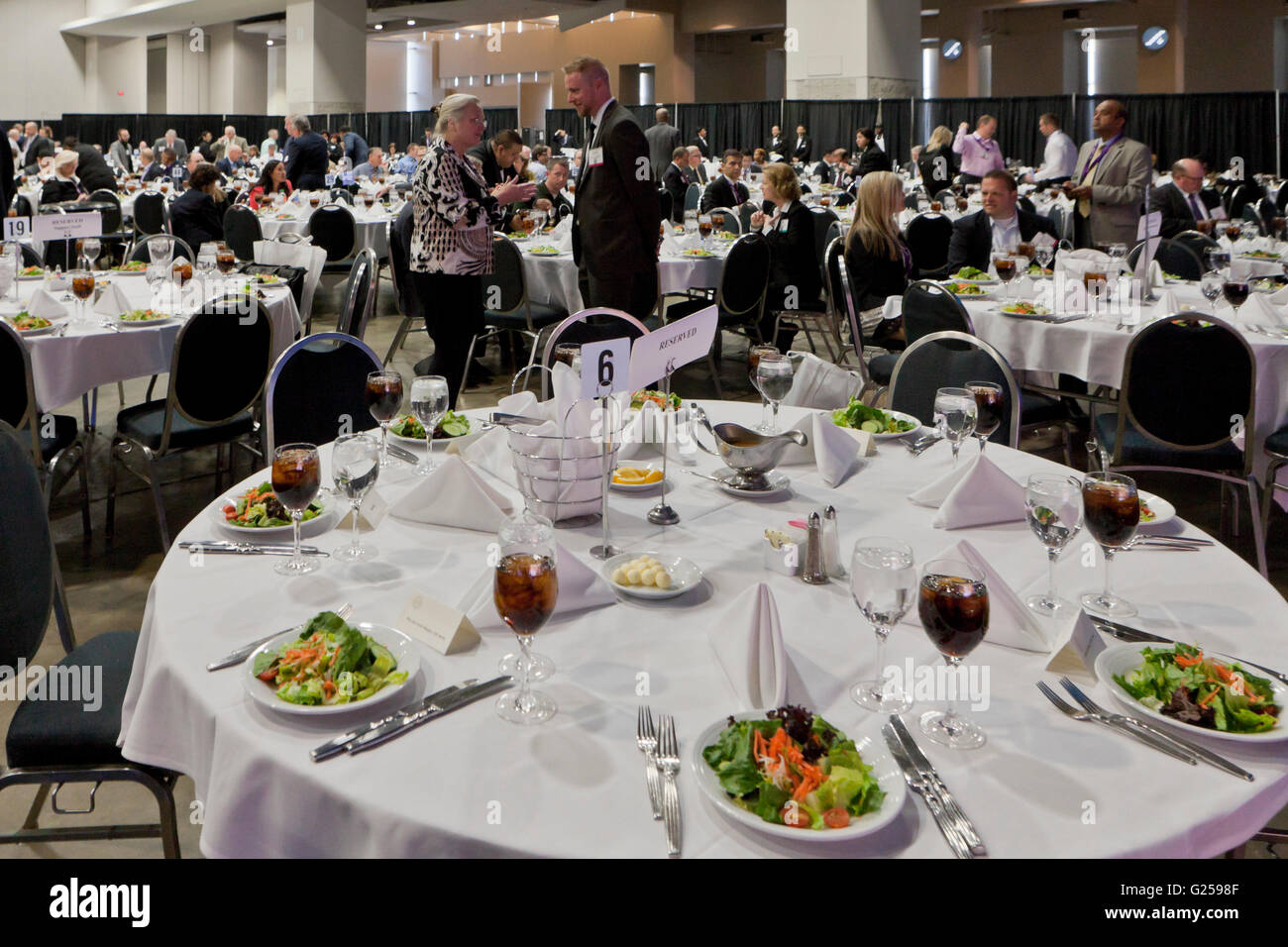 Large business event lunch hall - USA Stock Photo - Alamy