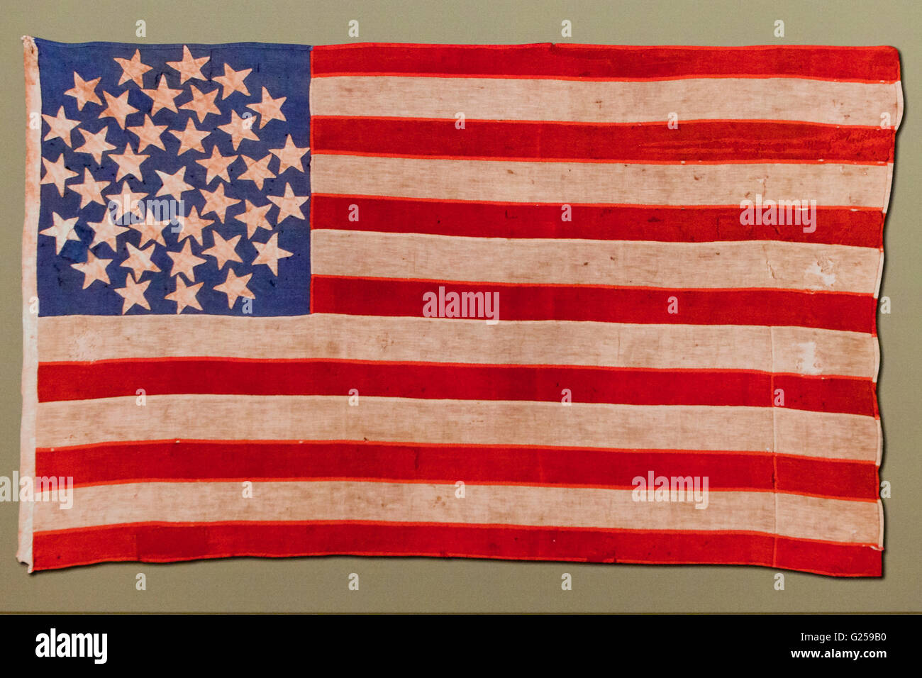 US flag with medallion formation, used in 1860s Stock Photo - Alamy