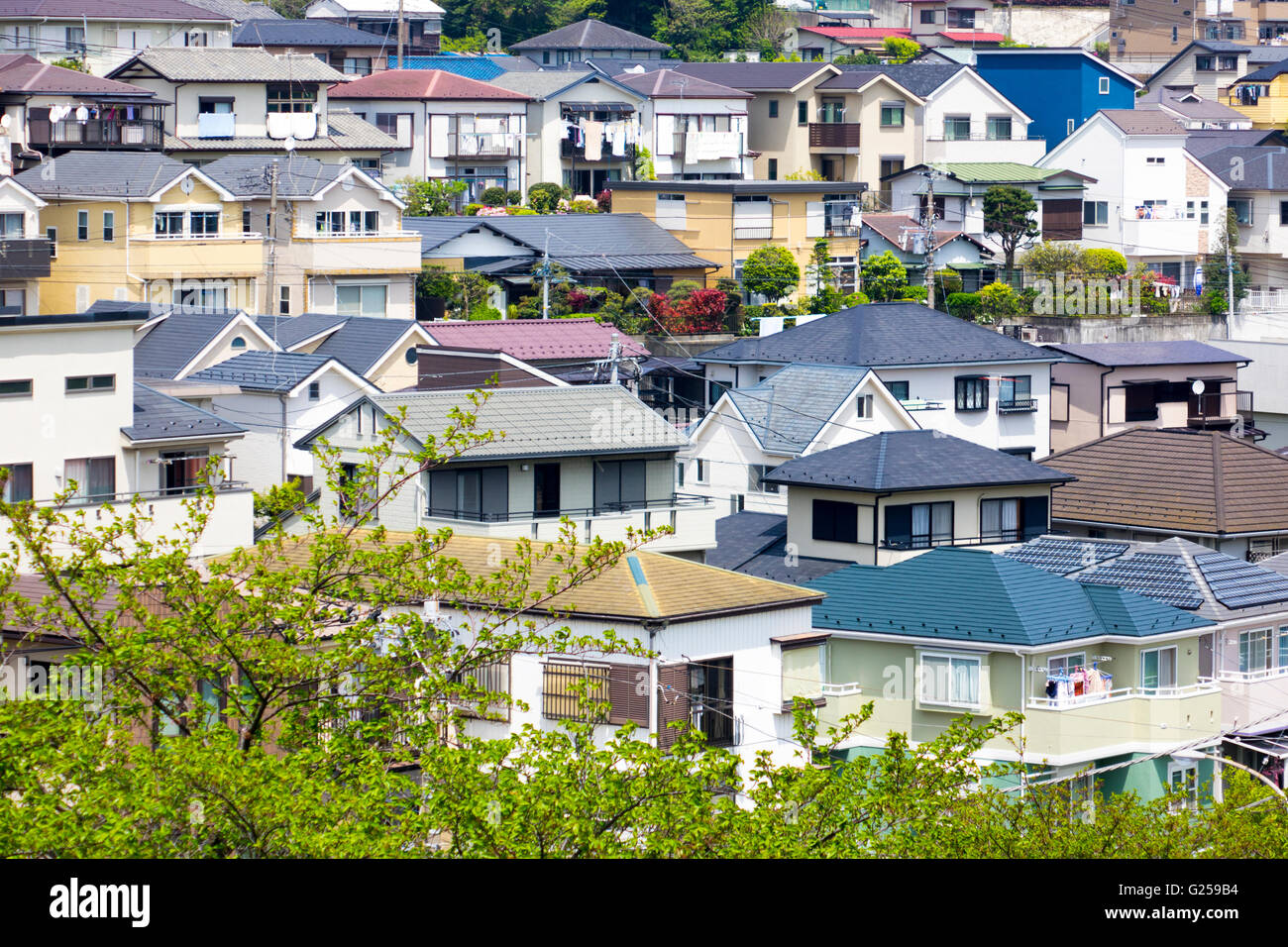 A view over the town Stock Photo - Alamy