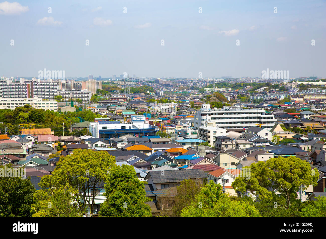 A view over the town Stock Photo - Alamy