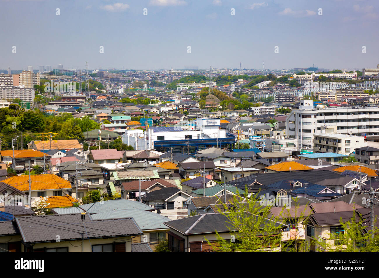 A view over the town Stock Photo - Alamy