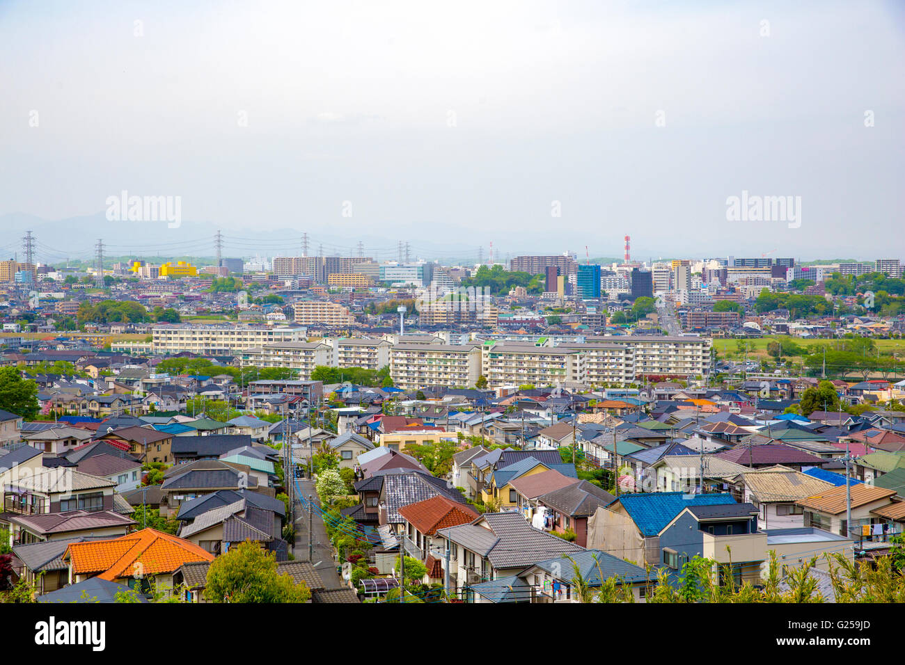 A view over the town Stock Photo - Alamy