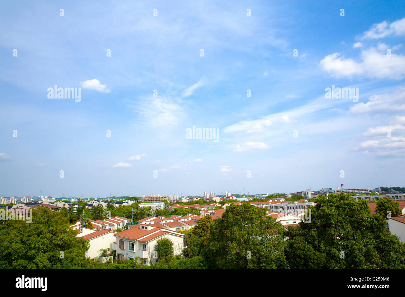 A view over the town Stock Photo - Alamy