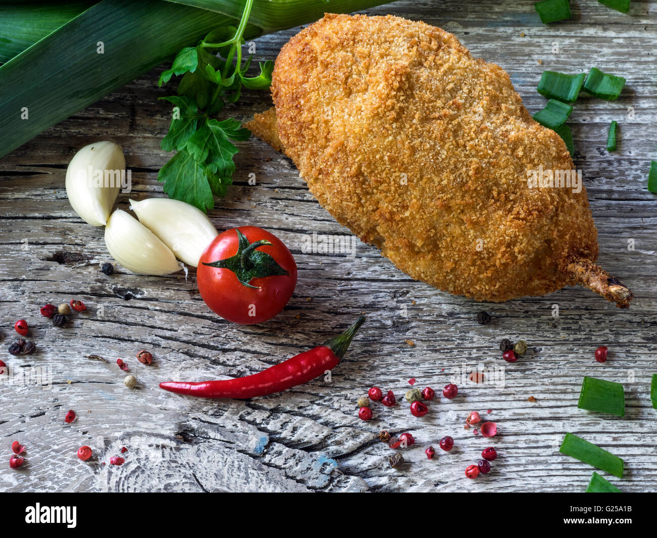 Delicious kiev chicken cutlet in ukrainian style Stock Photo - Alamy