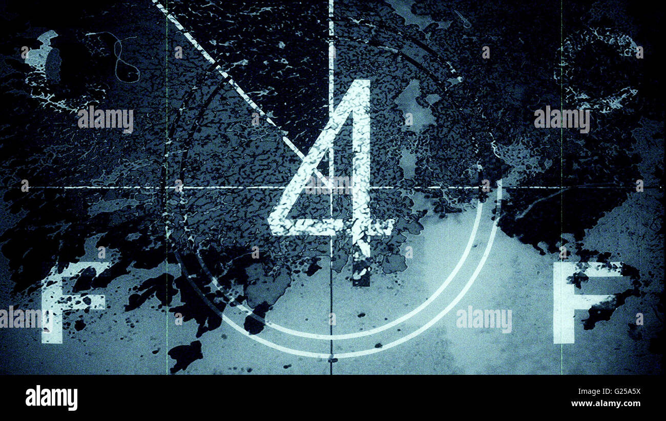 Film Leader Countdown Frame Four. Illustration 10885 Stock Photo - Alamy